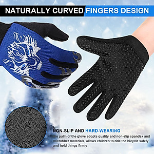 8 Pcs Kids Cycling Gloves Boys and Girls Youth Full Finger Bike Gloves Children Mountain Bicycle Gloves Bulk Warm Sport Gloves Nonslip Toddler Fishing Gloves for Outdoor Sport Climbing Football