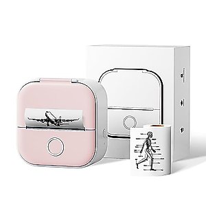 T02 Mini Pocket Sticker Printer - Portable Smart Photo Printer for iPhone, Thermal Mini Pocket Printer, Compatible with iOS&Android, Receipt Mobile Printer for Study, Journal, Notes