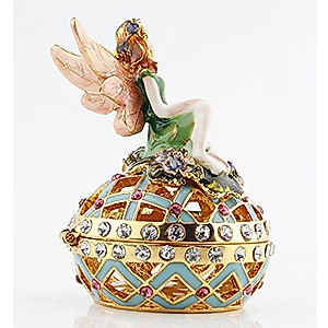 SEVENBEES Angel Figurines Collectibles Angel Gifts for Women Girls Jewelry Box Trinket Boxes Hinged Ring Holder
