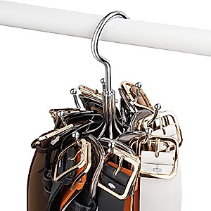 ZEDODIER Belt Hanger, Belt Rack Closet Accessories Organizer, Maximum 24 Storage Capacity, Hanging Holder Storage Hook for Belt, Bra, Tank Top, Tie, Scarf, Purse