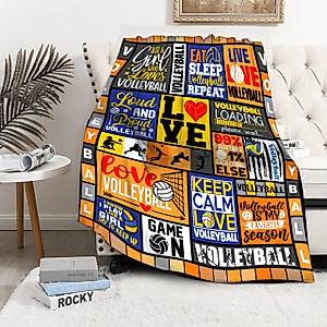 Volleyball Blanket Throw,Volleyball Gifts for Teen Girls Coach,Gifts for Volleyball Lovers,Super Soft Flannel Blanket for Sofa Couch Bed- Plush Warm Cozy Bed Home Decor,40"x50"for Kids/Baby