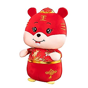 Cabilock 2pcs Suit Toy: Goodie Animal with Decorative Adorable Zodiac Festival Year New for Kids Bedroom Toy Bag Plush of Fluffy Ornament Decoration Doll Design Blessing Decor