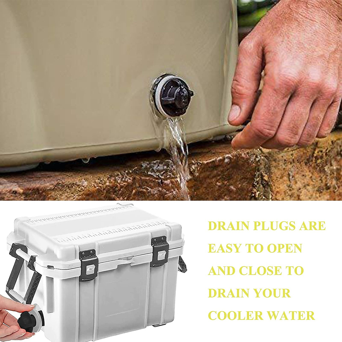 2 Pack Yeti Cooler Drain Plug Replacement Accessories - Compatible with Most Rotomolded Coolers - Leak-Proof Design