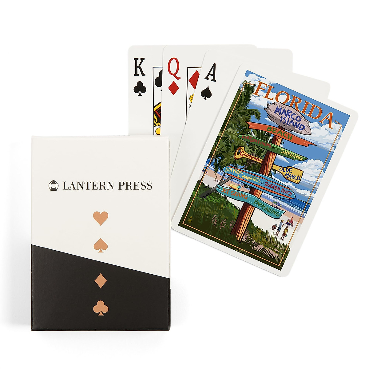 Lantern Press Marco Island, Florida, Destinations Sign (52 Playing Cards, Poker Size Card Deck with Jokers)