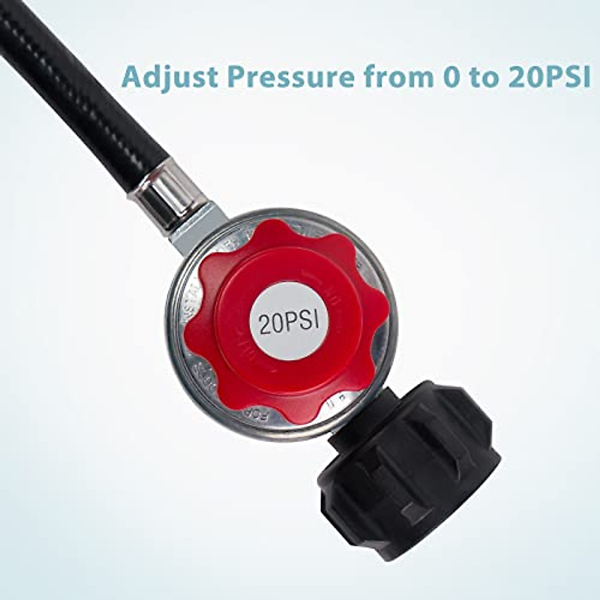 SHINESTAR 0-20 PSI Adjustable Propane Regulator and Hose with Orifice Kit, 4-Foot Gas Burner Hose Replacement for Turkey Fryer, Fish Cooker, Fire Pit, Forge and More