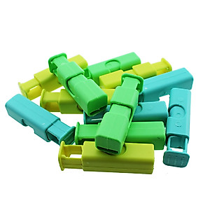 SQXBK 12PCS 60x15mm Non Slip Plastic Bread Bag Closure Clip Reusable Grocery Bag Closure Clip Easy to Squeeze Lock and Release