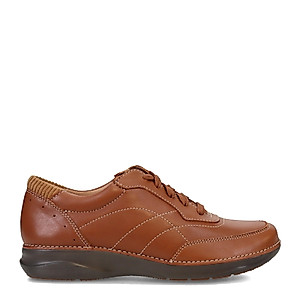 Clarks Women's Appley Tie Oxford, Dark Tan Leather, 8.5