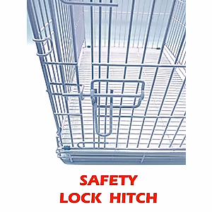 Two Size, Durable Metal Travel or Veterinary Collapsable Parrot Bird Carrier Cage (White, 24" x 16.5" x 20.5"H)