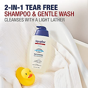 Aquaphor Baby Skin Care Gift Set with Aquaphor Baby Wash and Shampoo, Aquaphor Baby Healing Ointment, Aquaphor Diaper Rash Cream, and WaterWipes, 4 Pieces