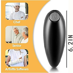 3.0 Upgrade automatic Can Opener One-Touch Start controlled Electric Can Opener Smooth Edge,Electric Can Openers For Seniors, Arthritis, Electric Can Openers For Kitchen Food-Safe And sturdy(Black)
