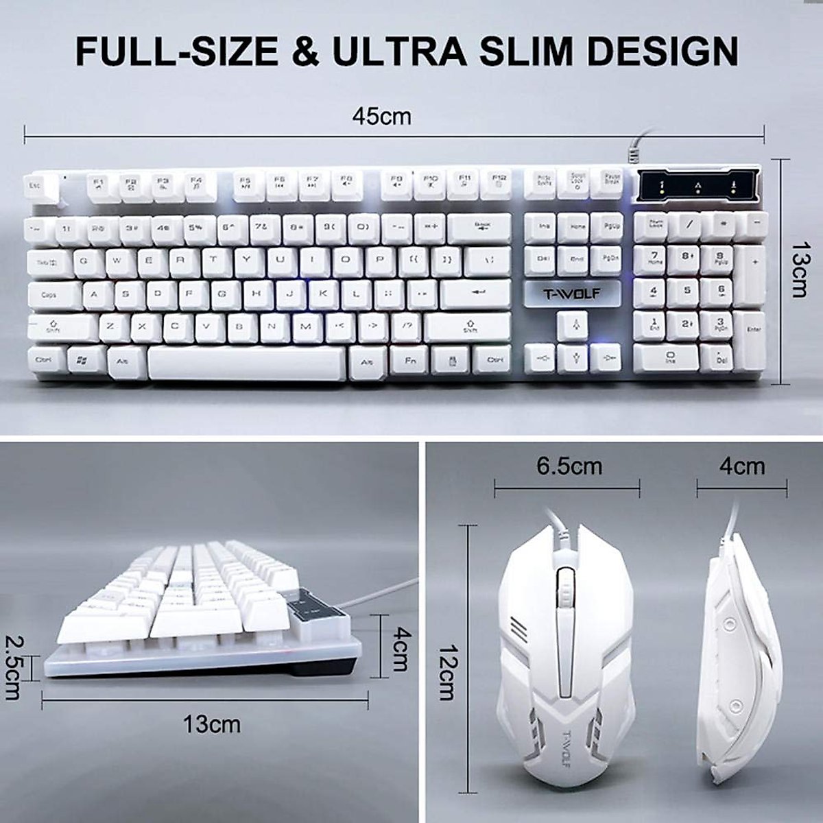No/Brand Gaming Keyboard, Wired Keyboard with Mouse Combo, Gaming Player Kit with LED-Backlit Keyboard, Silent Gaming Mouse Kit for PC Laptops