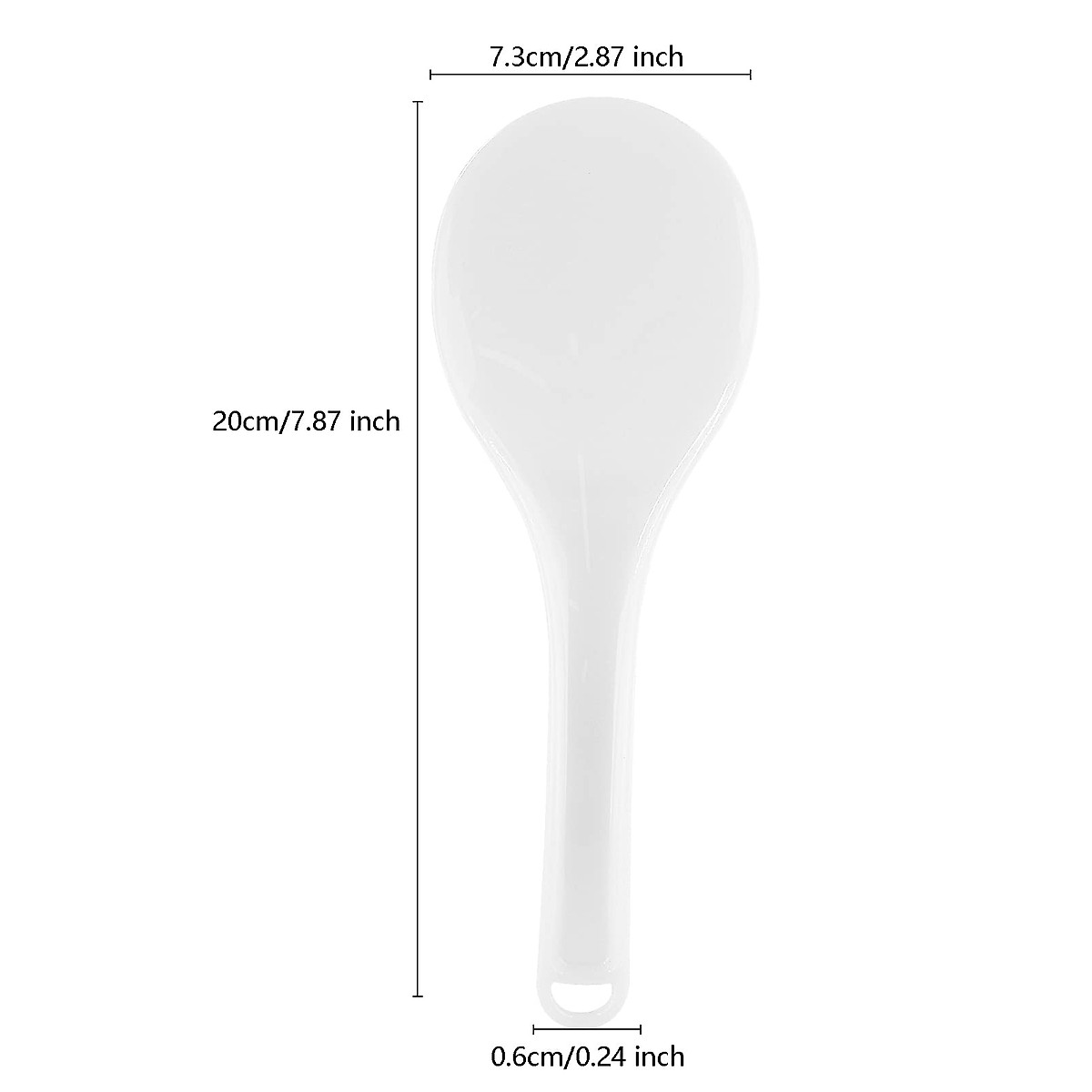 Cionyce 2PCS Plastic Rice Paddle Spoon Rice Scoop, Non-Stick Rice Spatula Rice Cooker Shovel Rice Serving Spoon 7.87 Inch (White E)