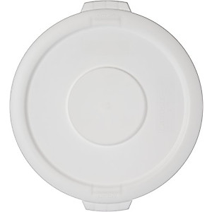 Carlisle FoodService Products 34101102 Bronco Round Waste Bin Food Container Lid, 10 Gallon, White
