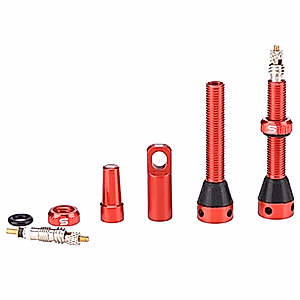 Tubeless Value Stems 40mm LITEONE Premium No Leak Tubeless Presta Valve Stems Kits with Integrated Value Core Remover Tool and Valve Stem Caps Fit Most Bicycle Tubeless Rims Pair Red