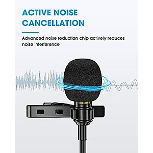 PoP voice Lapel Microphone Lavalier Mic - Noise Cancelling 16 Feet Lav Mic for iPhone Android & Windows Smartphones, Youtube, Interview, Studio, Video Recording (Single Head Omnidirectional Condenser)