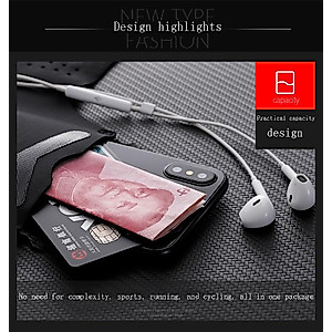 MCZTO Sport Running Exercise Gym Case,Fingerprint Sensor Access Supported,Water Resistant and Sweat-Proof iPhone 14 Pro Max/Samsung Galaxy Note 20/10/9/8 Armband (Small Size 5 inches, Black)