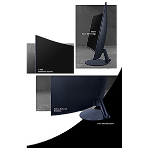 Samsung – T55 Series C32T550FDN 32" 1000R Curved Monitor, Dark Blue Gray (LC32T550FDNXZA) (Renewed)