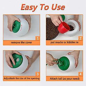 Salodal Interactive Dog Treat Dispenser Ball, 6.25'', 1.7L, Adjustable Food Leak Opening, for IQ Training & Slow Feeding, Large Dog Toy