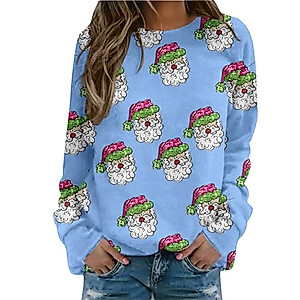 Christmas Shirts for Women Halloween Crewneck Christmas Shirt Shirts Shirts Knitwear Pullover Jumper Tops Hooded Sweaters Plus Size 3/4 Cuffed Sleeve Grey Leggings Cargo Pants Women high Waist