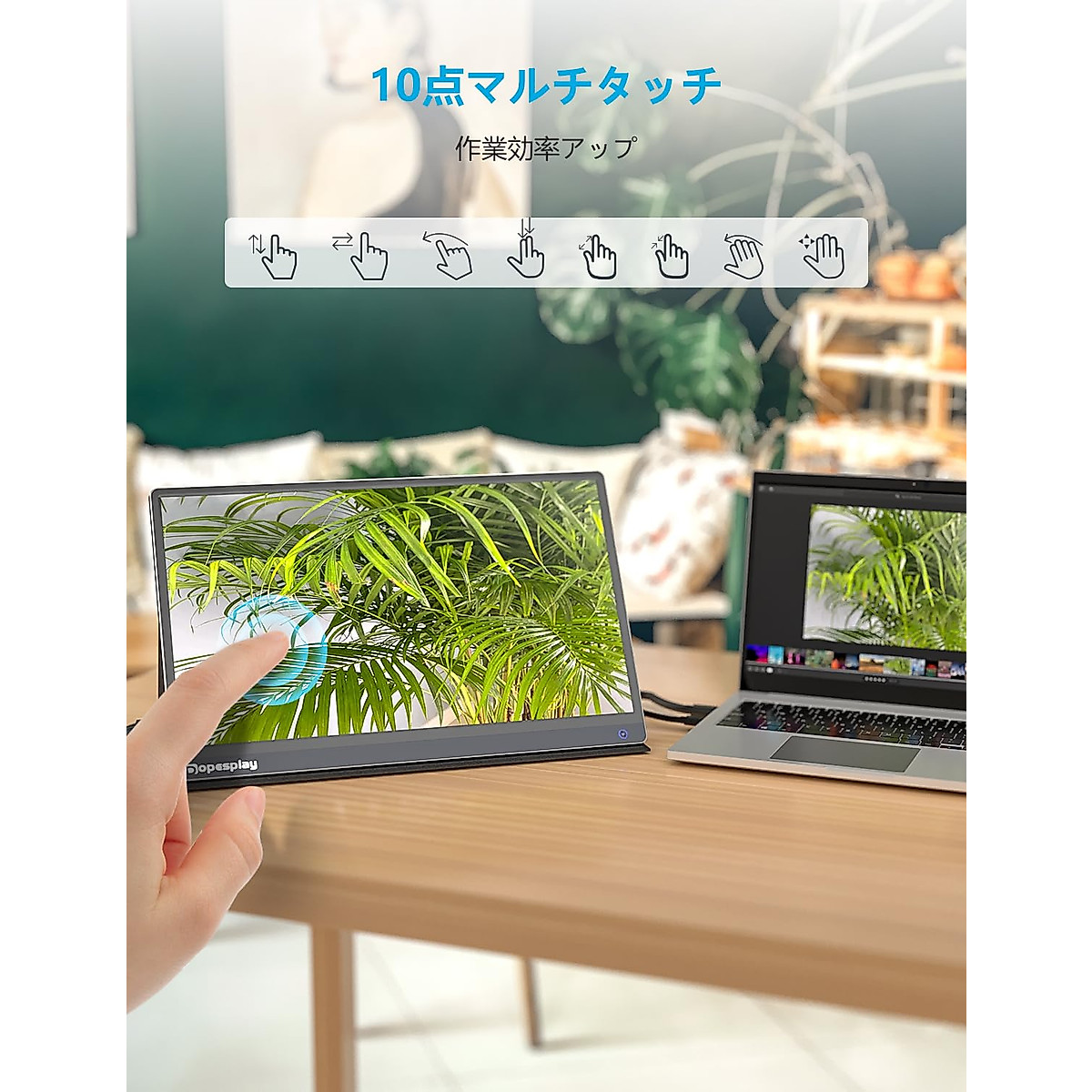 Touchscreen Portable Monitor for Laptop with 10800mAh Battery, 15.6" FHD 1080P Second Laptop Monitor Extender for Laptop, Desktop, MacBook, Phones, Tablet, PS4/5, Xbox, Switch (NO Touch on iPhone)