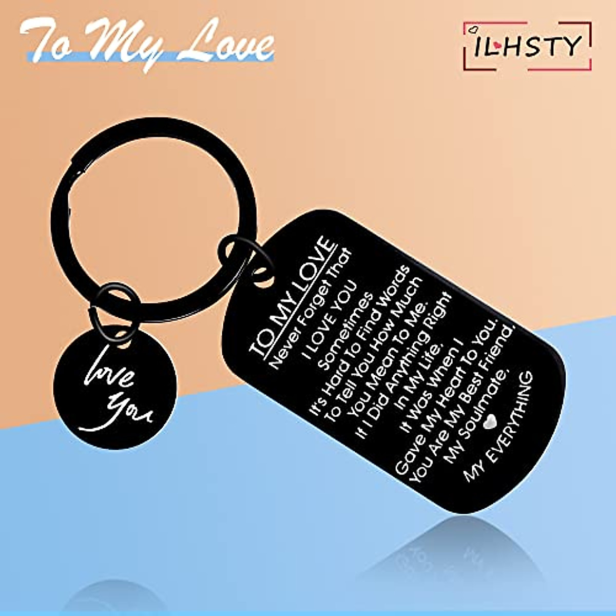 To My Love Anniversary Keychain for her him, Valentines Anniversary Birthday Meaningful Gifts for Boyfriend Girlfriend Husband Wife. Greeting Card Love Keyring for Men Women Lover Soulmate3