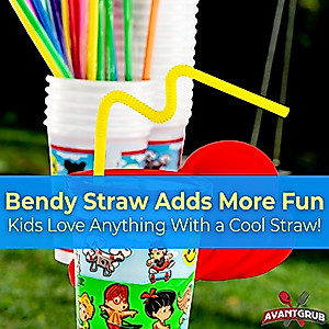 Leakproof 12oz Kids Party Cups With Lid and Straw 10Pk. Super Durable and Dishwasher-Safe With BPA Free Material is Reusable or Take and Toss! Great for Child Birthday Parties Travel or Bathroom Cup.