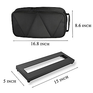 Pedal Board for Guitar Bass Effects Pedal Small Mini Pedalboard with Carry Bag, 2PCS Pedal Board Tape 15 x 5 inch