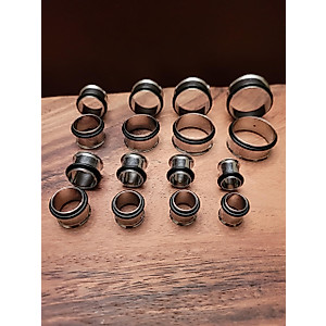 Zaya Body Jewelry 15 Pc Huge Tapers Ear Stretching Kit Black White Clear Tapers and Surgical Steel Tunnels 0g-1 inch (9/16" 5/8" 3/4" 7/8" 1 inch)