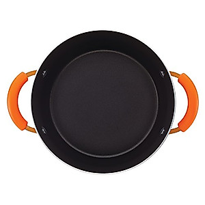 Rachael Ray Brights Nonstick Stock Pot/Stockpot with Lid - 6 Quart, Orange