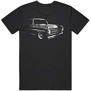 PurpleMonkeyTees 1969 F100 Pickup Truck Front Side View T Shirt M Black