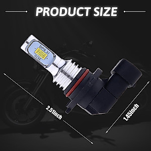 GKmow 2 PCS 9005 Car LED Fog Light, 3570 2SMD 4000LM Super Bright CREE Chip, 360° Light Range 7000K White LED Bulb, Decoding Reversing Light, Taillight DRL Replacement, for Most Car (White)