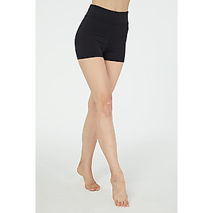 Swdarz Black Dance Shorts for Girls Size10 Gymnastics Shorts for Tumbling Volleyball Cheer Ballet Spandex Biker 10-11Y