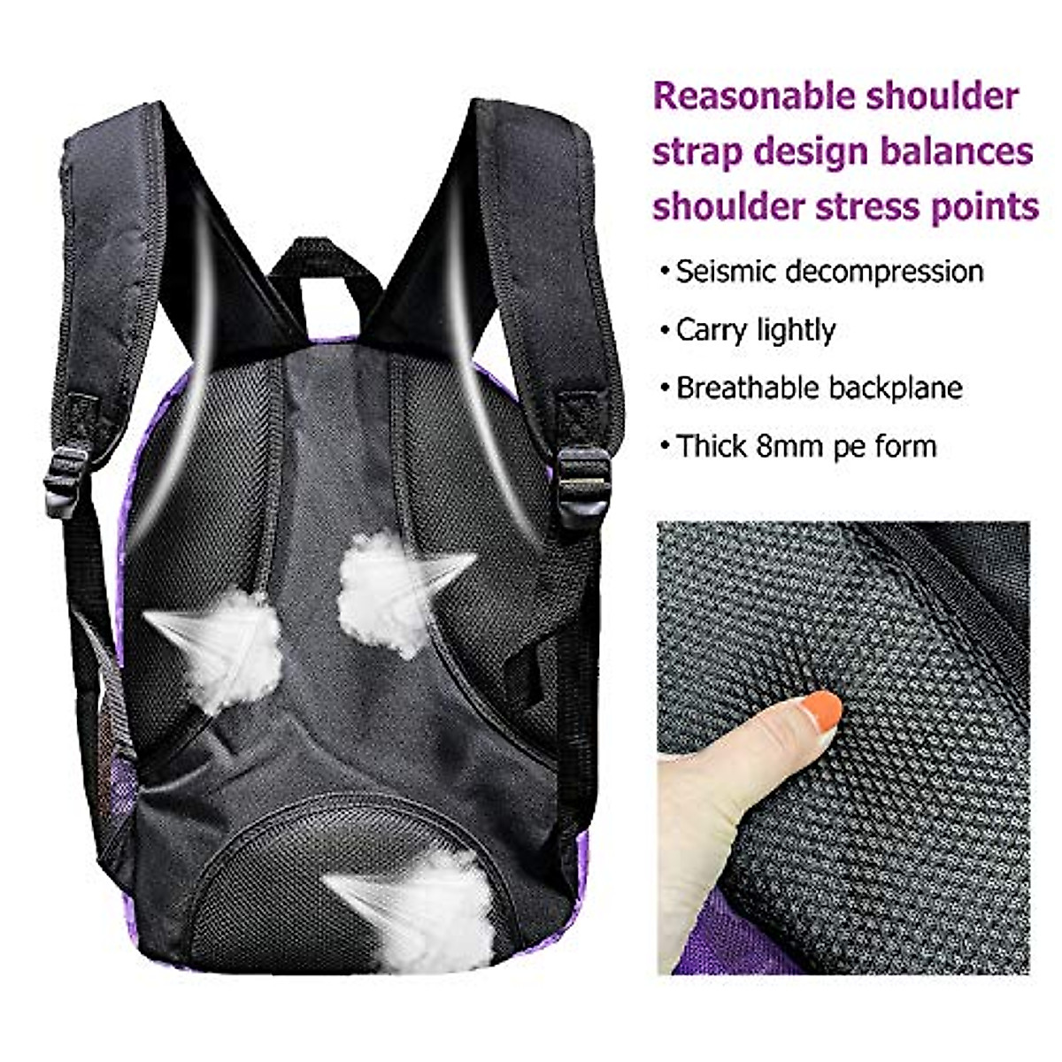 Telosports student backpack printed school bag Purple,Business Durable Backpack , College School Computer Bag for Men & Women (5# purple)