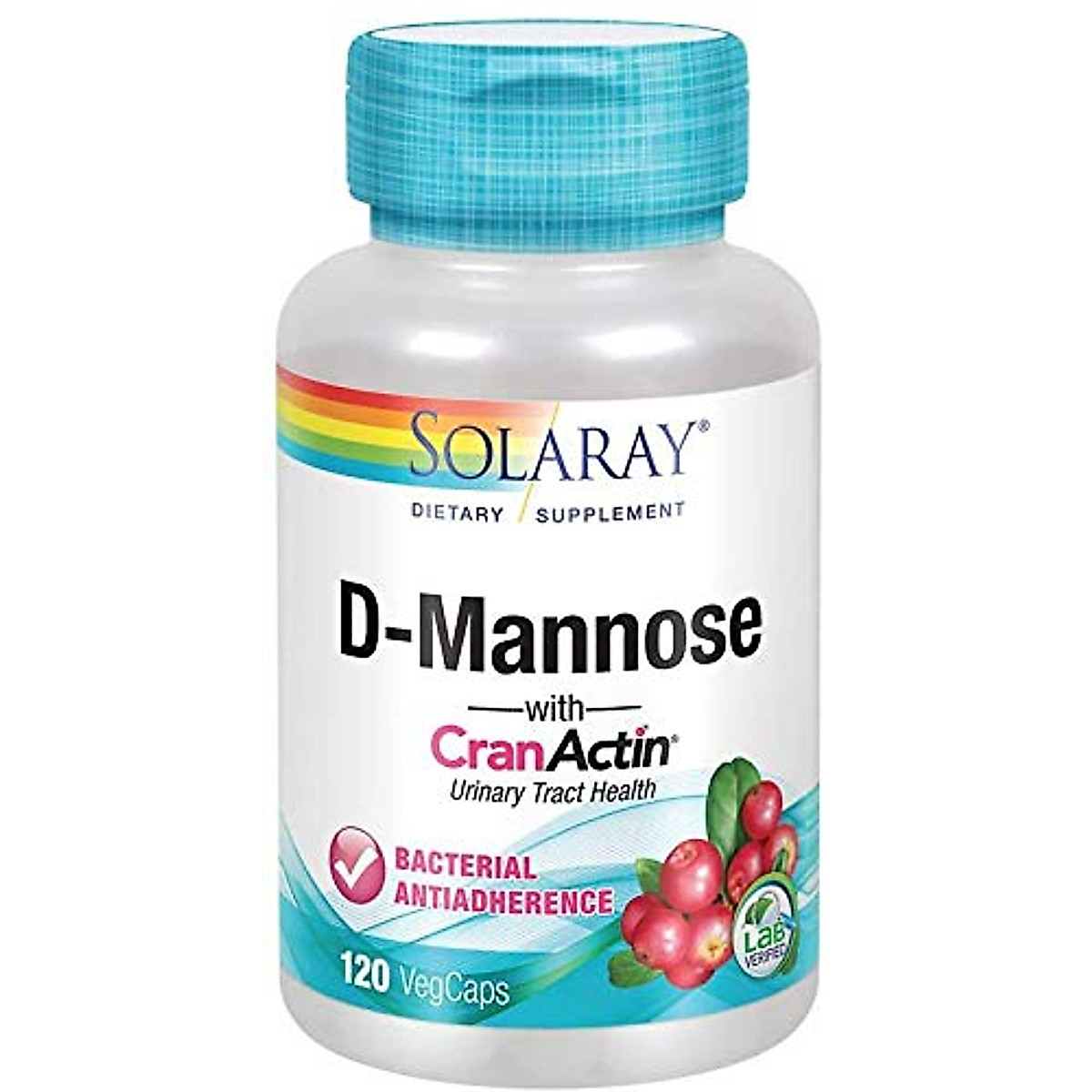 D-Mannose with CranActin Solaray 120 VCaps, Pack of 2