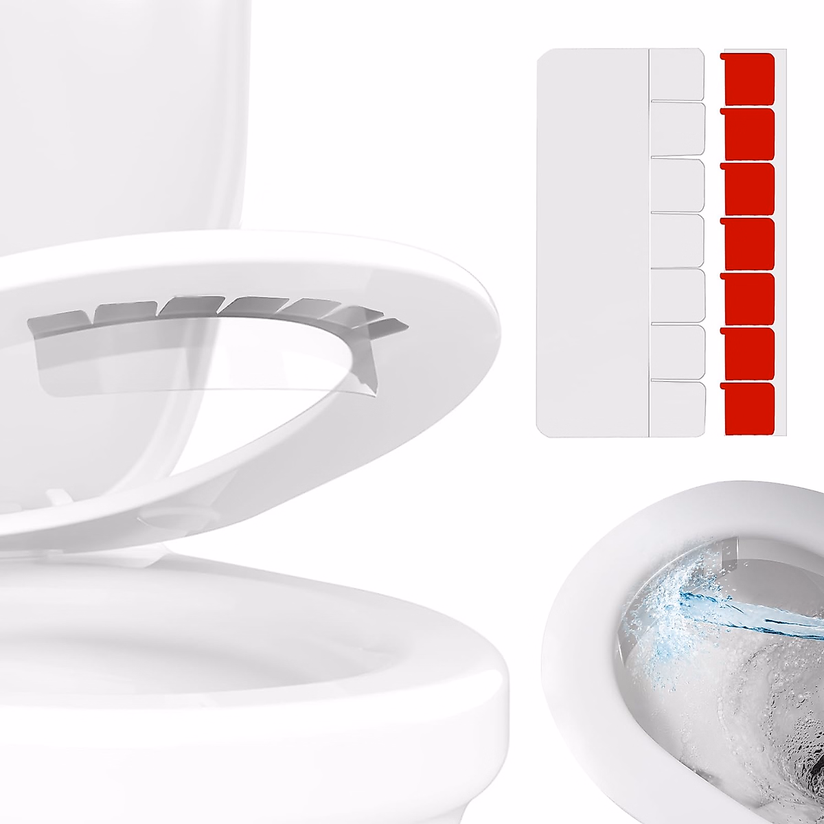 HealthSTEC 4 Pack Pee Guards for Toilet Seats Toilet Seat Splash Guards for Adults Around Toilet Floor Protector to Keeps Toilet Clean Durable and Easy-to-Install (Green)