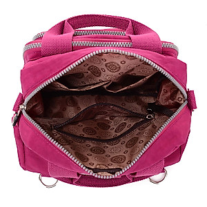 Women's backpack Nylon bag shoulder messenger bag portable ladies backpack multifunctional female handbag (Navy blue)