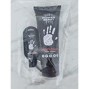 POWER BEAST Liquid Chalk, 2 Bottles Combo of 200 + 50 ML, Liquid Sports Chalk, Free Professional Hand Grip for Gym, Weightlifting, Rock Climbing, Gymnastics, Crossfit, Powerlifting, Pole Dance.