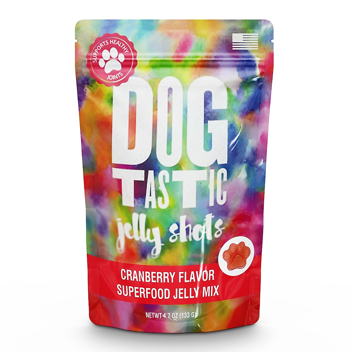 SodaPup Dogtastic Jelly Shots – Cranberry Flavored, Fruity Gelatin Mix Superfood Dog Treat Made in USA, Packed with Collagen and Health Benefits for Digestion, Gut, Joints, Skin, Fur, & Coat – 4.7oz