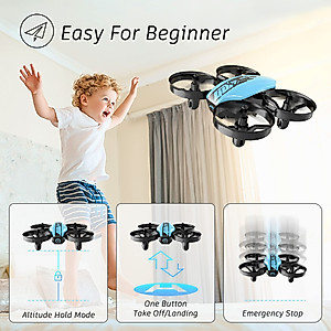 UDI U46 Mini Drone for Kids 2.4Ghz RC Drones with Auto Hovering Headless Mode Nano Quadcopter, Blue