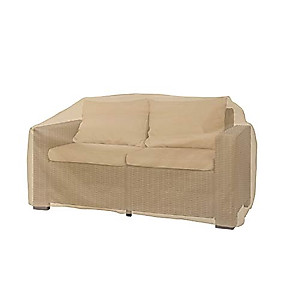 Modern Leisure® Basics Patio Loveseat Cover, 55" L x 33" W x 38" H, Khaki