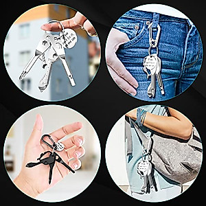 CJ FOREVER 28 in 1 Multitool Keychain, Key Shaped Pocket Tools and Gadgets, Mini Keychain Tool Drill Drive, Screwdriver, File, Wrench, Ruler, Bottle Opener, Stripping, Tools Men, Gift (Silver)