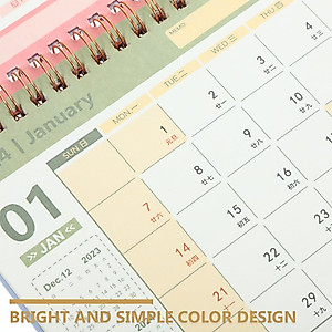 STOBOK 2024 Desk Calendar Tabletop Decor Work Desk Decor Desktop Decor Desk Calendars Office Desk Decorations Desk Pad Calendar Mini Desk Calendar Purple Notebook Bronzing Paper Student
