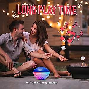 PyleUsa Floating Pool Speaker with Lights, IP68 Waterproof Portable Bluetooth Speakers,Stereo Surround Sound Outdoor Wireless Speaker for Pool Beach Shower Hot Tub Travel,50 ft Range,USB Rechargeable