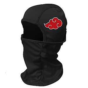 Akatsuki Ski Mask Anime Balaclava Full Face Cover Cloud Graphic Winter Sport Headwear Black