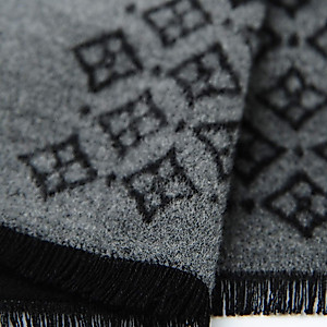 CUDDLE DREAMS Men's Silk Scarves, 100% Mulberry Silk Brushed, Luxuriously Soft (Diamond Black)