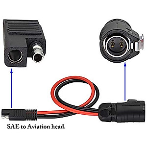 zdyCGTime 2 Pin Power Industrial Circular Connector to SAE Cable for Solar Panel Suitcase and Grand Design, Fit for Furrion, Forrest River RV Solar Panel Suitcase, Grand Design RV's Industry（10AWG）
