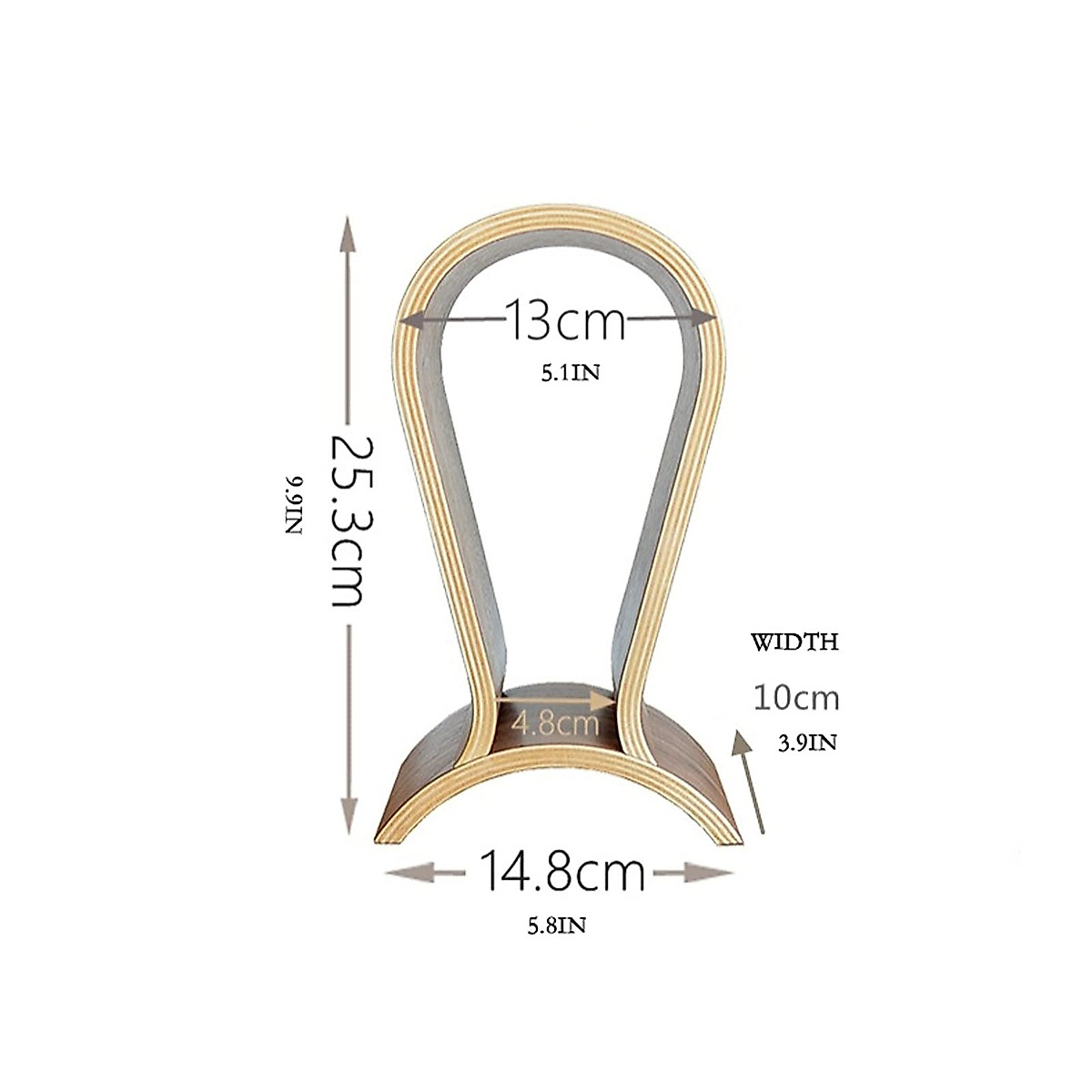 ZLASS Headphone Stand Classic Wooden Headphone Headset Stand Walnut Solid Wood Hanger Headset Display Gaming Headphone Display（Arch Bridge Type） PC Gaming Headset Stand