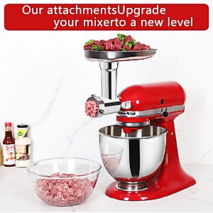 Attachment Knob Thumb Screws for Kitchenaid Stand Mixers and Kitchen Aid Accessories. Hub Screw Accessory Replacement x 2 pcs, Metallic Silver