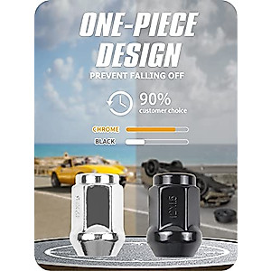 MIKKUPPA M12x1.5 Lug Nuts - Replacement for 2006-2019 Ford Fusion, 2000-2019 Ford Focus, 2001-2019 Ford Escape Aftermarket Wheel - 20pcs Chrome Closed End Lug Nuts