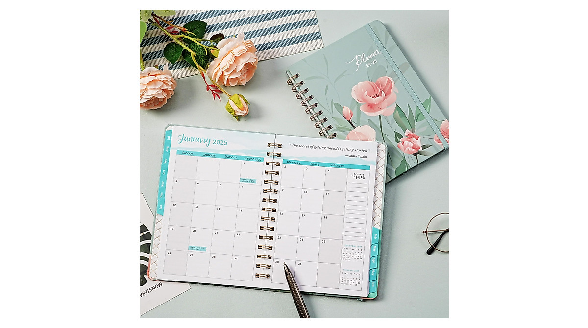 2024-2025 Planner - Weekly & Monthly Calendar with Tabs